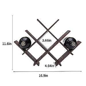 fdjamy Wooden 8Bottle Butterfly Wine Rack, Small countertop Wine Rack, Minimal Assembly, Stylish and Chic Appearance, Dark Brown (jjhd01)