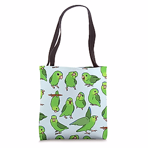 Green Parrotlet Pattern, Funny Bird Cute Parrotlet gift idea Tote Bag