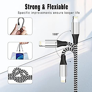 iPhone Charger [Apple MFi Certified] 3Pack 6FT,Lightning Cable Nylon Braided USB Charging Cable High Speed Transfer Cord Compatible with iPhone 14 13 12 11 Pro Max XR XS X 8 7 6 Plus SE/iPad/iPod