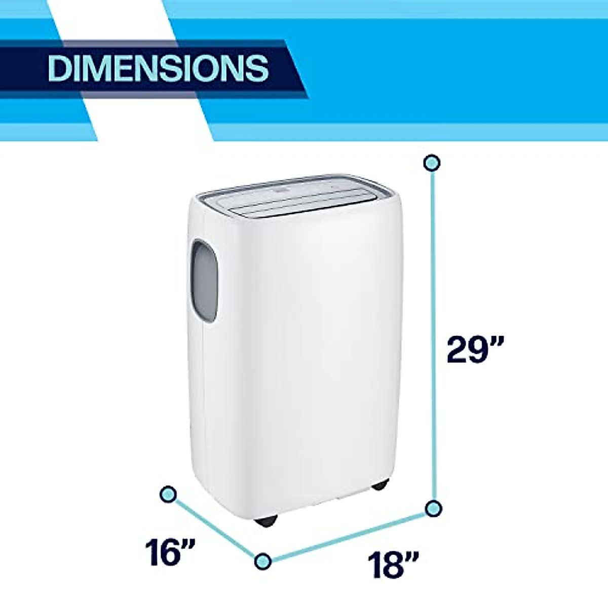 Arctic Wind 2APP14000 14,000 BTU Portable Air Conditioner with Heat Pump, for Rooms Sq.Ft, Remote Control, 24 Hour Timer, Wheels, LED Display, White, Up to 550 Sq. Ft