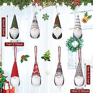Christmas Ornaments Christmas Tree Hanging Gnomes Ornaments Handmade Swedish Tomte Decorations Plush Scandinavian Santa Elf Hanging Dolls for Christmas Holiday Party Decorations(16 Pieces)