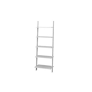 Manhattan Comfort Cooper Modern Home Office 5-Shelf Floating Ladder Bookcase, White