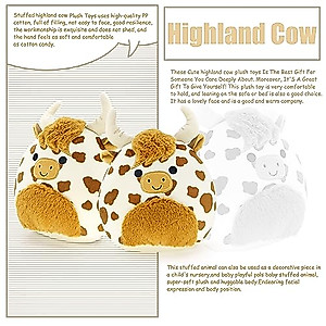 Highland Cow Plush Pillow, Chubby Highland Cow Plush Animal Creative Gift, Gift for Kids and Adults