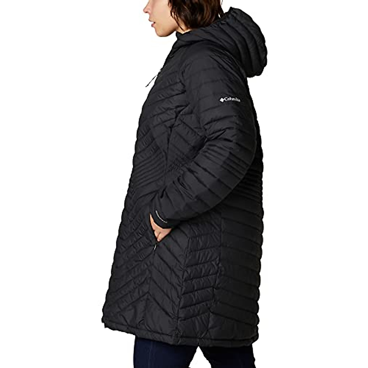 Columbia Women’s Powder Lite Mid Jacket, Winter, Water Repellent Black, X-Large