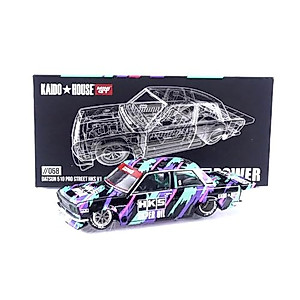Datsun 510 Pro Street HKS V1 Black Green Limited Edition 1/64 Diecast Model Car Kaido House KHMG068