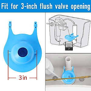 Toilet Flapper Replacement - 3 inch Universal Toilet Stopper Flapper Compatible with American Standard Toilet Tank Water Saving Rubber Flush Valve Flapper with Stainless Chain Long Lasting Rubber，2PCS