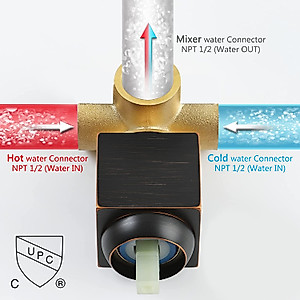 Oil Rubbed Bronze Shower Faucet GGStudy Single Function Shower Trim Kit with Rough-in Valve Shower Set Bath Rainfall Shower Faucet System 8inch Square Stainless Steel Metal Shower Head