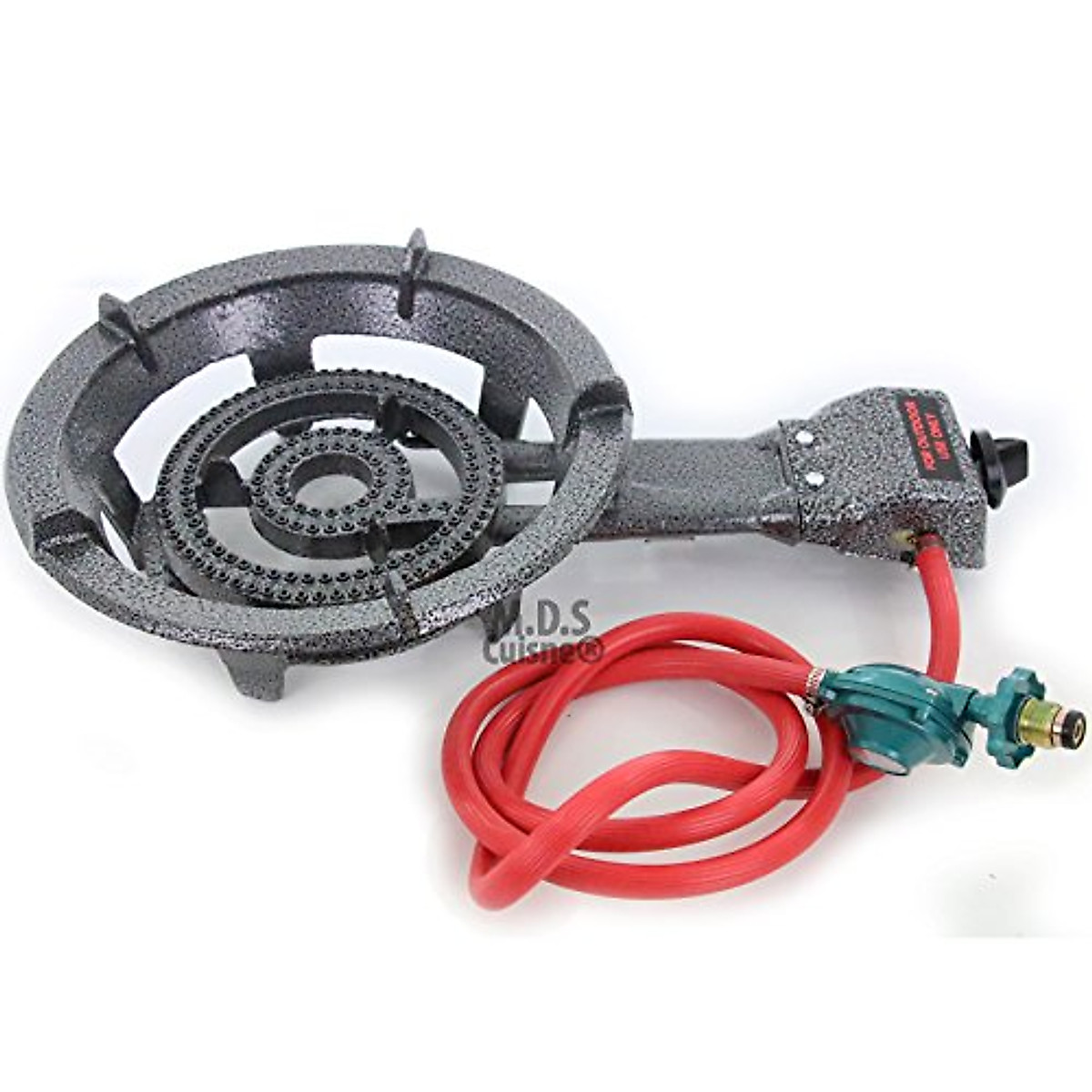 M.D.S Cuisine Cookwares Propane Single Big Large Gas Burner Portable Stove Camping BBQ with Hose & Regulator