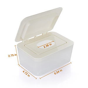 Whiidoom Large Capacity Wipes Dispenser Removable Plastic Wipes Case Keeps Wipes Fresh (White)