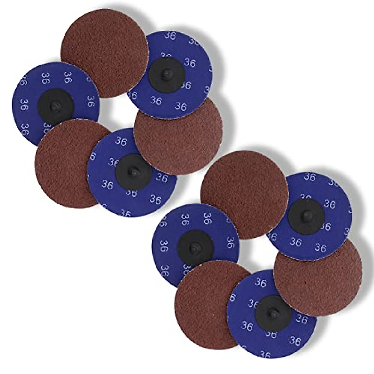 ABN Aluminum Oxide Sanding Discs 25-Pack, 3in, 36 Grit - Metal Sanding Wheels for Surface Prep and Finishing Work