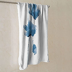 Ideolocator Chic Boho Exotic Flowers Hand Towels for Bathroom Soft Large Decorative Hand Towels Multipurpose for Bathroom, Hotel, Gym and Spa (27.5x15.7in, White)