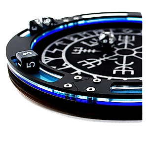 C4Labs 10" Round Padded Norse Compass Dice Tray and Tall Classic Black Dice Tower