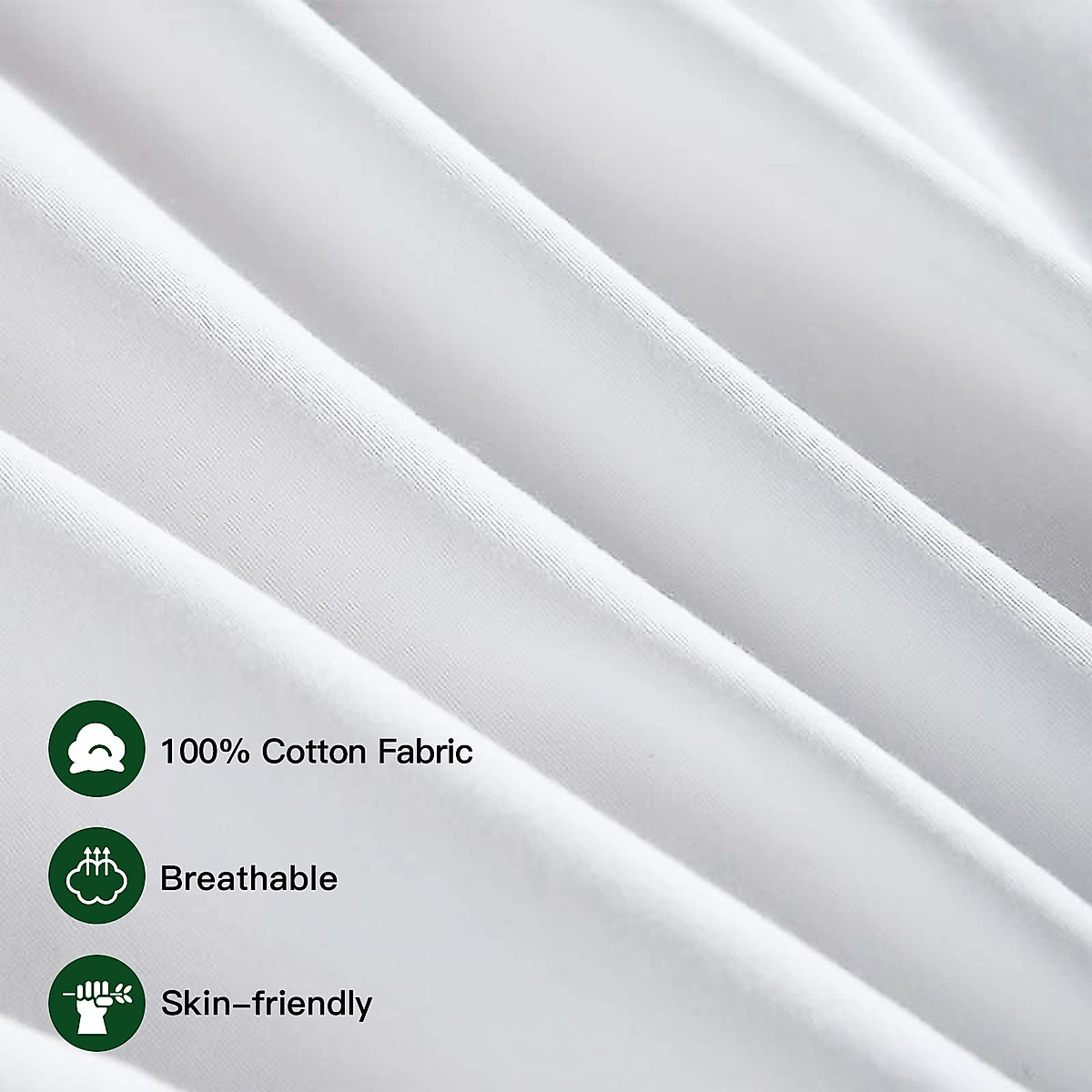 OTOSTAR Pack of 2 Down and Feather Throw Pillow Inserts, 28 x 28 Soft Fluffy Square Pillow Inserts with 100% Cotton Cover Decorative Pillows for Sofa Couch Bed-White