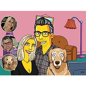 Simpsons Personalized Caricature Digital Art | Wall Art | Wall Decor | Simpsons Custom Family Digital Version