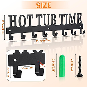 Kuhome Hot Tub Towel Rack for Bathroom Decor Accessories Wall Mount Hooks Outdoor Towel Organizer Holder Hangers Hooks for Towels Robes and Coats in Hotel, Hot Spring, Pool, Home Spa(Black)