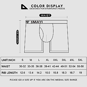 5Mayi Men's Underwear Boxer Briefs Cotton Black Mens Boxer Briefs Underwear Men Pack of 5 XXL