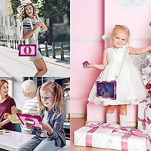 ZUBEE Cover Case Shockproof Protective Cover 360 Degree Rotating Bracket Case Compatible with Samsung Galaxy Tab A8 10.5-Inch 2021 (SM-X200/X205/X207) Protective Cover(Rose Red+Pink)