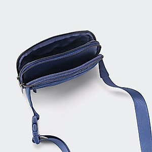 Pander Everywhere Belt Bag for Women, 5 Zipper Pockets Nylon Crossbody Fanny Pack Purse (Blue Perennial)