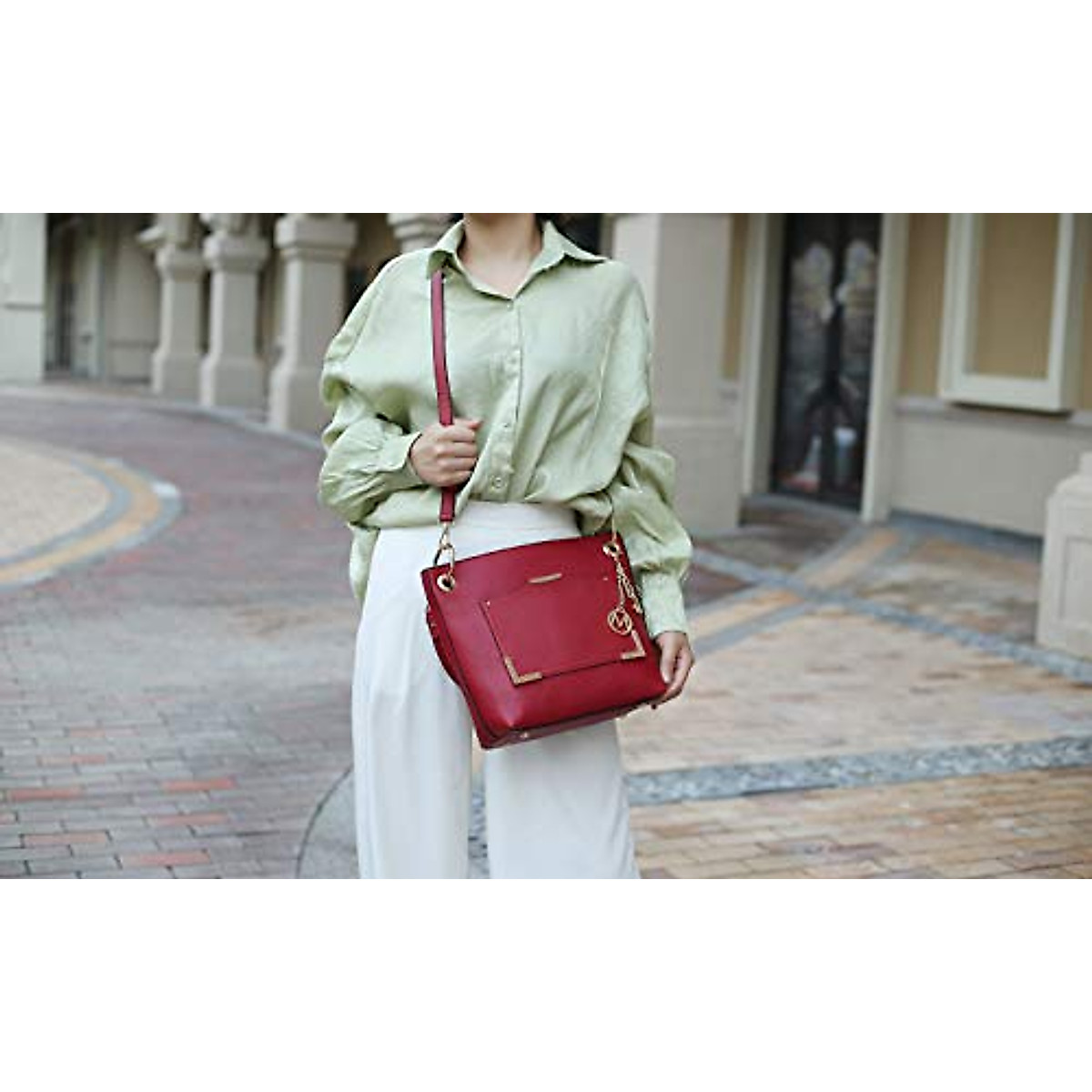 MKF Crossbody Tote Bag for Women, & Wristlet Wallet Purse Set – PU Leather Top-Handle Satchel Shoulder Handbag Grace