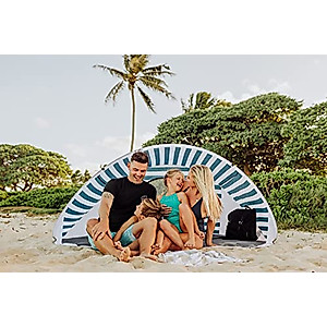 ONIVA - a Picnic Time brand - Manta Portable Beach Tent - Pop Up Tent - Beach Sun Shelter Pop Up, (Navy Blue & White Stripe)