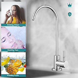 FVITA Drinking Water Kitchen Faucet Chrome Stainless Steel Sink Filter Water Faucet Reverse Osmosis Water Filter Faucet