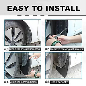 Tecoom Mud Flaps Splash Guards Compatible with Ford Ranger 2019 2020 2021 2022 2023, Heavy Duty Front and Rear Mud Flaps, Easy Installation ABS Molded 4PCS