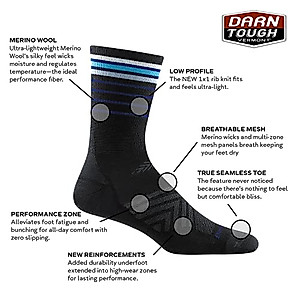 Darn Tough Men's Stride Micro Crew Ultra-Lightweight Running Sock (Style 1036) - Eclipse, Medium