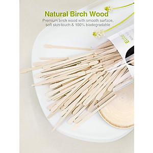 Elitehood 400 Pack Waxing Sticks Small Eyebrow Wax Sticks Wax Spatulas Small Wooden Waxing Applicator Sticks for Eyebrows & Face Hair Removal Sticks, Storage Containers Bundled