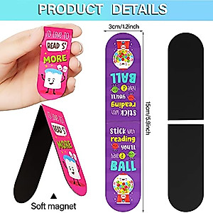 30 Pieces Assorted Scented Magnetic Bookmarks Scratch and Sniff Fruit Food Theme Bookmarks Encouraging Sayings Bookmarks Cute Bookmarks for Kids, Students, Teens, 10 Styles (Classic)