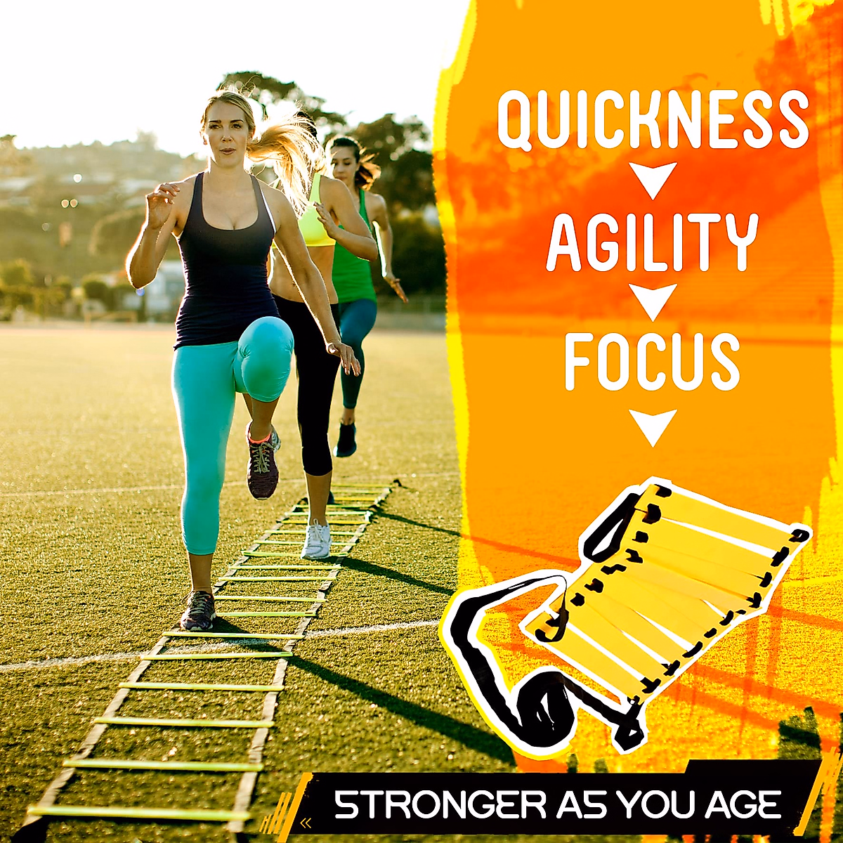 Trained Agility Ladder Bundle 6 Sports Cones, 2 Agility Drills eBook and Carry Case