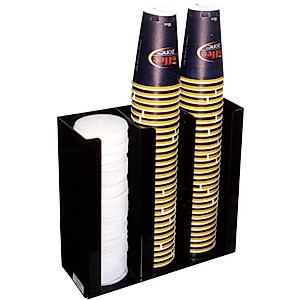 PC-1000 9.5 by PPM: Compact Black Plastic Cup and Lid Holder Only 9.5" tall