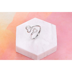 Ladytree Sterling Silver Always My Sister Forever My Friend Double Heart Ring Size 8