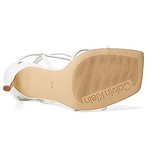 Calvin Klein Women's TEGIN Heeled Sandal, White, 8