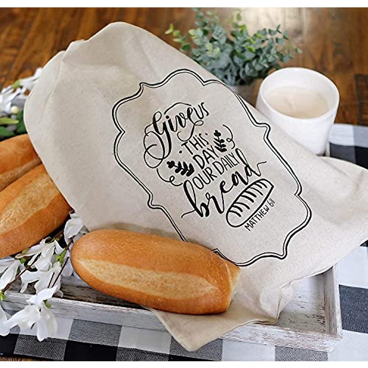 WISEOWELL Linen Bread Bags For Homemade Bread LINEN with Beeswax Wraps - 100% Organic Linen | Eco-Friendly | Bread Bags For Homemade Bread And Produce