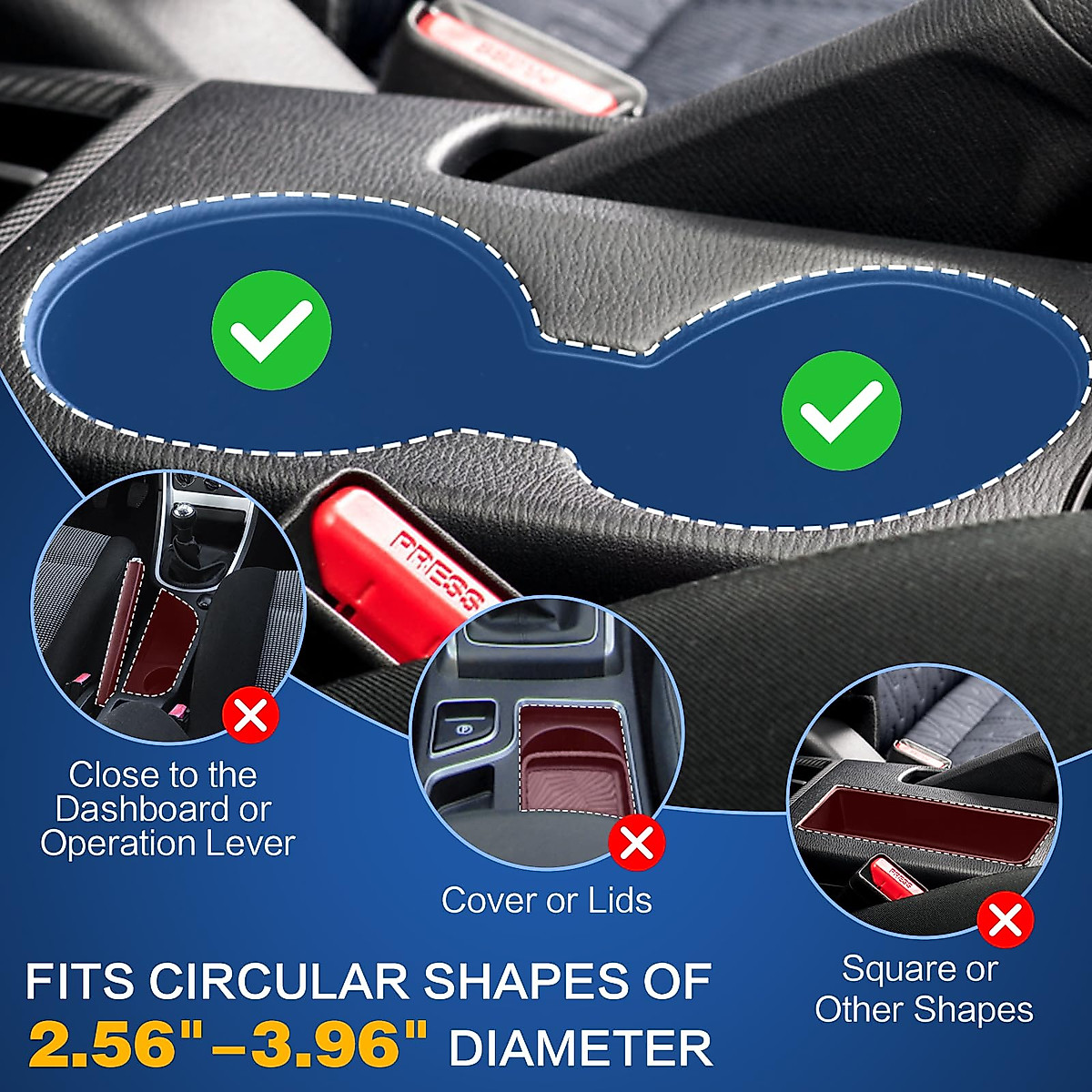 Vondior 2023 Upgraded Car Cup Holder Expander Tray, 4-in-1 Detachable Tray Table with Phone Holder, Dual Cup Holder Compatible with Yeti/Hydro Flask, Road Trip Essentials Car Accessories