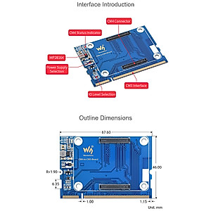 Coolwell Raspberry Pi CM4 to CM3 Adapter, Use CM 4 to Replace CM3 Series, Solve The Short Supply Problem of CM3 / CM3+