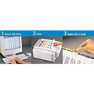 Avery Printable Self-Adhesive Plastic Tabs, 1-3/4", Repositionable Adhesive, Assorted Colors, Pack of 80 (16283)