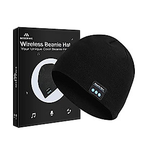 Unisex Wireless Beanie Hat with Exquisite Packaging Wireless Winter Knit Hats Cap(Black)