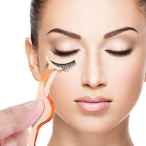 Arroyner 3Pcs Eyelashes Tool Fake Lash Applicator Lash Tools Fake Eyelashes Scissors (Rose Golden)
