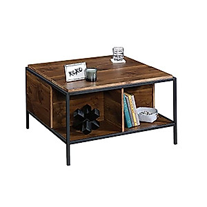 Sauder Nova Loft Coffee Table, L: 33.07" x W: 32.28" x H: 19.09", Grand Walnut Finish