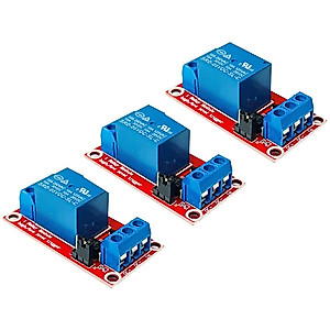 DIYables 3pcs Relay Module for Arduino, ESP32, ESP8266, Raspberry Pi, 1 Channel, 5V, High/Low Level Trigger