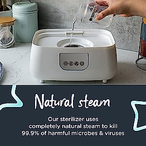 Tommee Tippee Steridryer Electric Steam Sterilizer and Dryer for Baby Bottles and Accessories, Kills Viruses* and 99.9% of Bacteria, White