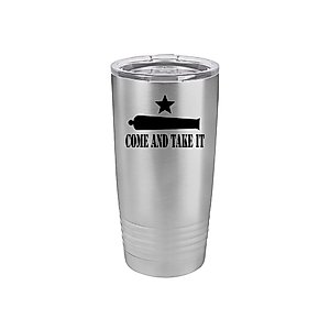 Rogue River Tactical Come and Take It Gonzales Texas Flag 20 Oz. Stainless Steel Travel Tumbler Mug Cup w/Lid Vacuum Insulated Hot or Cold