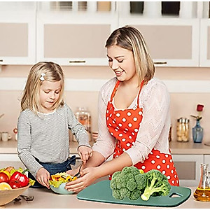 Cutting Boards for Kitchen,Plastic Cutting Board Set of 3, Thick Chopping Boards for Meat, Veggies, Fruits, with Easy Grip Handle,Dishwasher Safe (Green, 3Pcs)