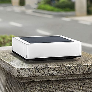 CZLZY Modern Simple Square LED Column Light Solar Pillar Lamp Outdoor Post Light Fixtures Waterproof IP65 Villa Courtyard Fence Decoration Landscape Light Street Light Deck Bollard Light