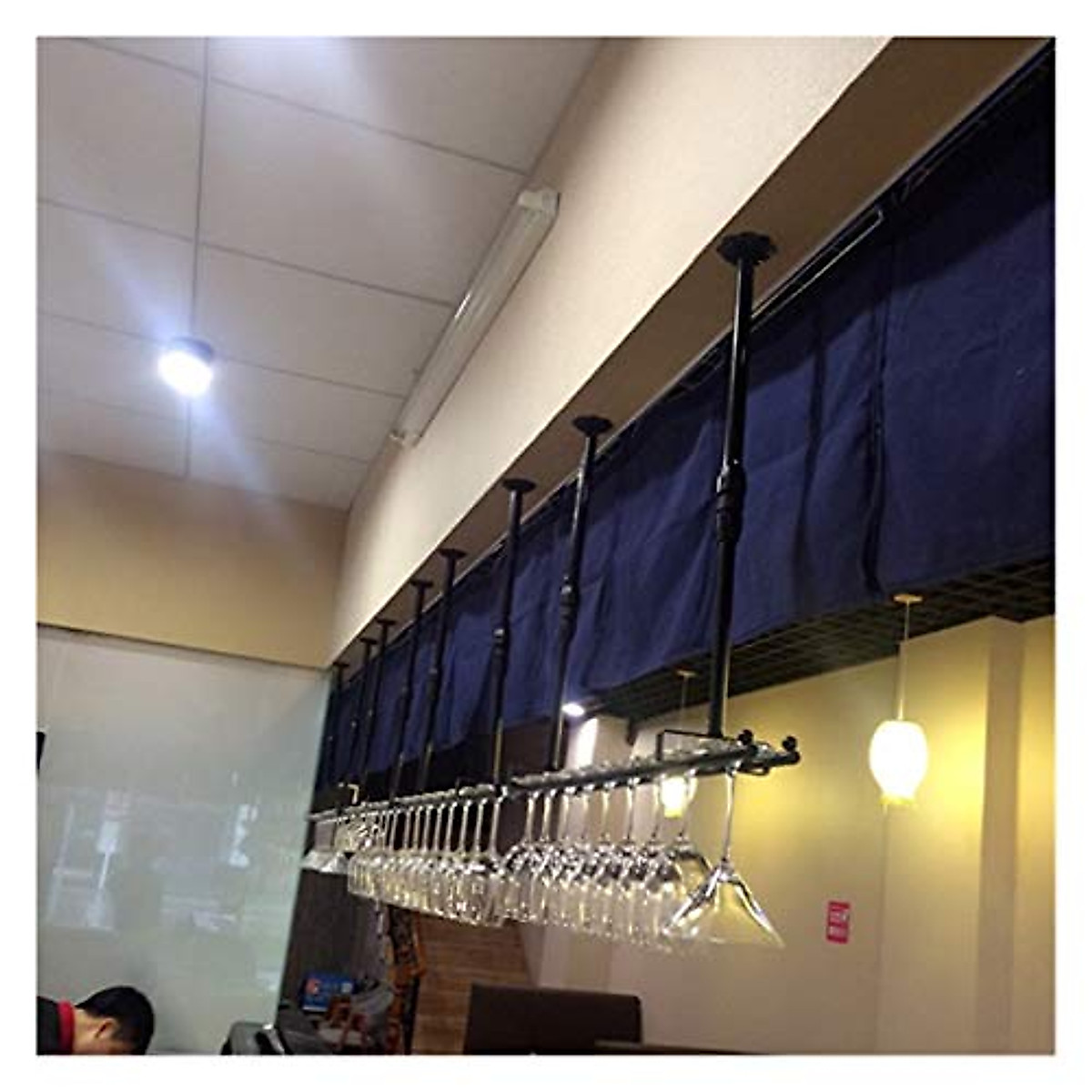 WXXGY Red Wine Glass Holder Simple Upside Down Home Wine Glass Holder Hanging Modern Goblet Holder Hanger Counter Bar Hanging Cup Holder/Single Row/80Cm