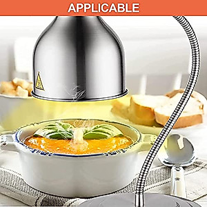 Food Warmer Commercial Heating Lamp, Adjustable Food Heat Lamp, Commercial Food Warmer Buffet Server for Parties Buffets, Buffet Restaurant Equipment,Brown