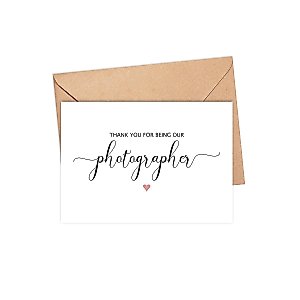 GreenStar Gifts Thank You For Being Our Photographer Card - Photographer Thank You Card - Bridal Party Wedding Card - Photographer Appreciation Card - Funny Wedding Party Card