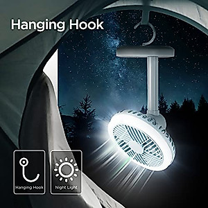 USB Desk Fan with Ring LED Lantern, Ultra-quiet, 90° Adjustment for Better Cooling, 3 Speeds Portable Mini Powerful Desktop Table Fan, Small Personal Cooling Fan for Home Office Blue