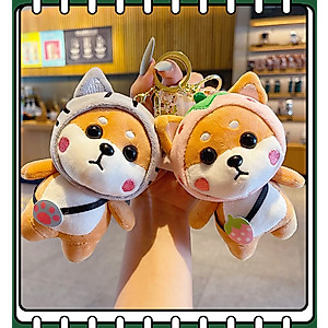 BONICI Men Women Creative Cute Lovely Cosplay Costume Play Changing Clothes Shiba Inu Dog Pendant Keychain Key-Chains Keyring Gift Pendant Handbag Tote Purse Backpack Decoration Car Key -Rabbit